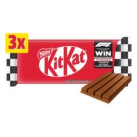 KitKat F1 4 Finger Milk Chocolate Biscuit Bar 3 Pack Multipack 124.5g ...