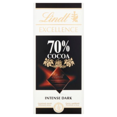 Lindt Excellence Dark 70% Cocoa Chocolate Bar 100g - Dunnes Stores
