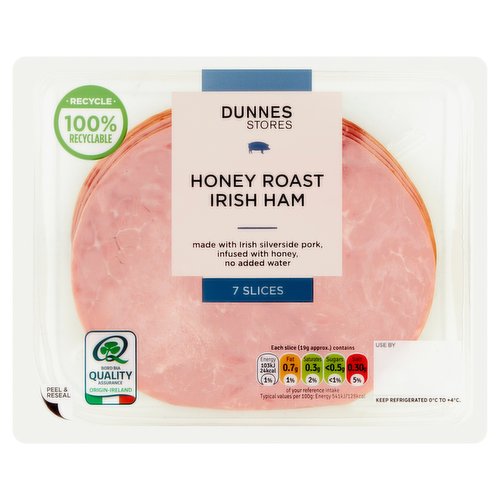 Dunnes Stores Honey Roast Irish Ham 7 Slices 130g - Dunnes Stores