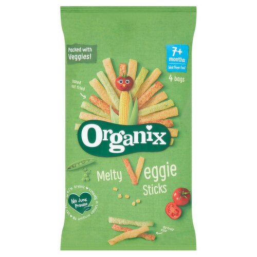 Organix Melty Veggie Sticks Organic Baby Snacks Puffs 4x15g 7 months+ ...