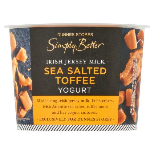 Dunnes Stores Simply Better Irish Jersey Milk Sea Salted Toffee Yogurt ...