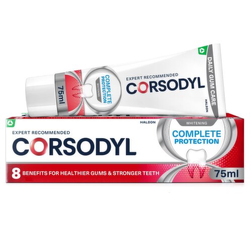 Corsodyl Complete Protection Gum Care Whitening Toothpaste 75ml ...