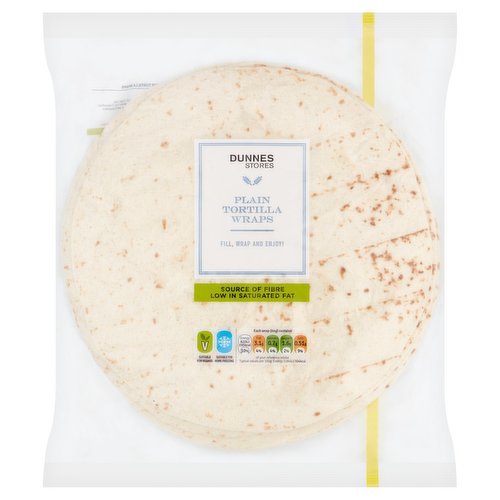 Dunnes Stores 8 Plain Tortillas Wraps 512g - Dunnes Stores