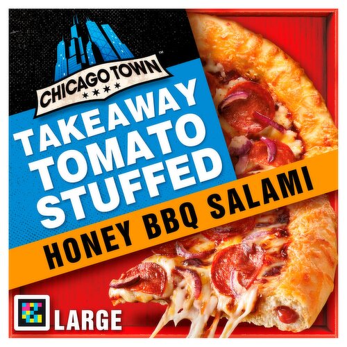 Chicago Town Takeaway Stuffed Crust Sweet Honey BBQ Salami Pizza 635g ...