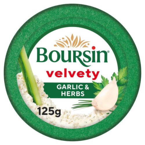BOURSIN Velvety Garlic & Herbs Spreadable Soft Cream Cheese 125g ...