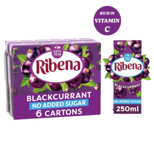 Ribena No Added Sugar Blackcurrant Juice Drink Cartons 6x250ml - Dunnes ...