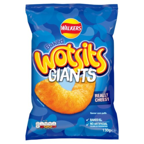 Walkers Wotsits Giants Really Cheesy Sharing Snacks Crisps 130g ...