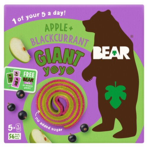 BEAR Fruit Yoyos Giant Apple and Blackcurrant 5x20g - Dunnes Stores