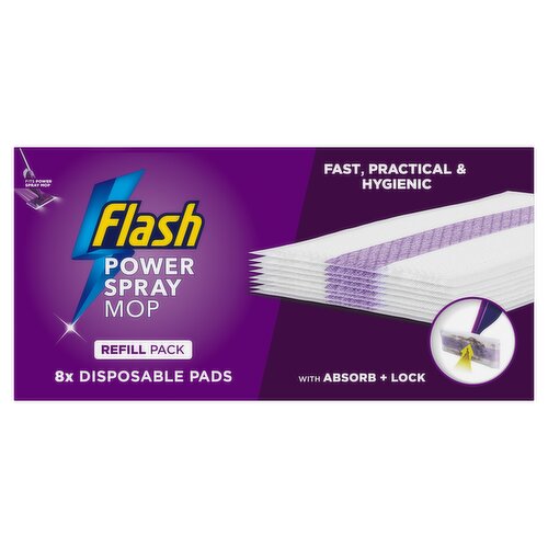 Flash Power Spray Mop Floor Cleaner Disposable Pads, 8 Refills - Dunnes ...