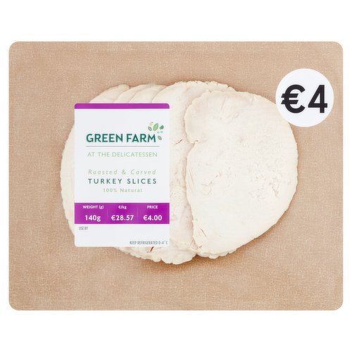 Green Farm at the Delicatessen Roasted & Carved Turkey Slices 140g ...