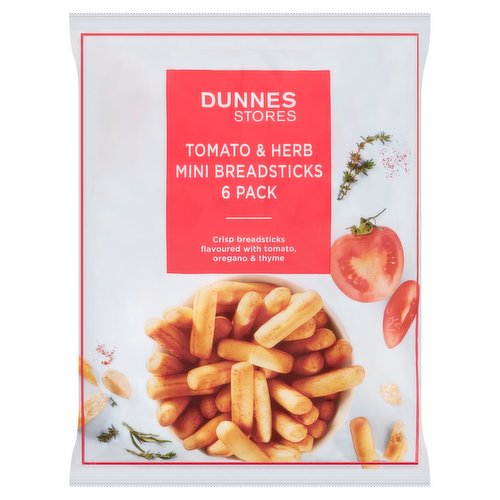 Dunnes Stores Tomato & Herb Mini Breadsticks 6 Pack 120g (6 x 20g ...