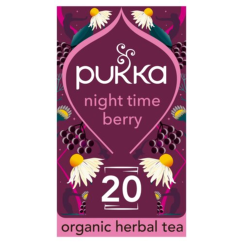 Pukka Organic Night Time Berry Herbal Tea 20 Home Compostable Sleep Tea ...