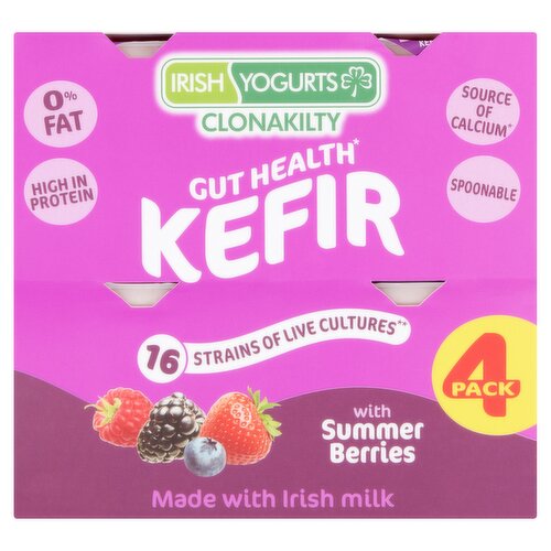 Irish Yogurts Clonakilty Kefir with Summer Berries 4 x 125g (500g ...