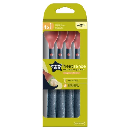 Tommee Tippee Heat Sense Weaning Spoons 4m+ 4 Pack, Temperature Colour ...