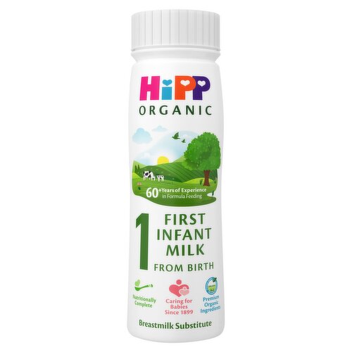 HiPP Organic 1 First Infant Baby Milk Ready to Feed Liquid Formula ...