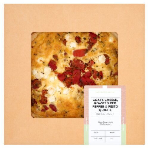 Baxter & Greene Goat's Cheese, Roasted Red Pepper & Pesto Quiche 800g ...