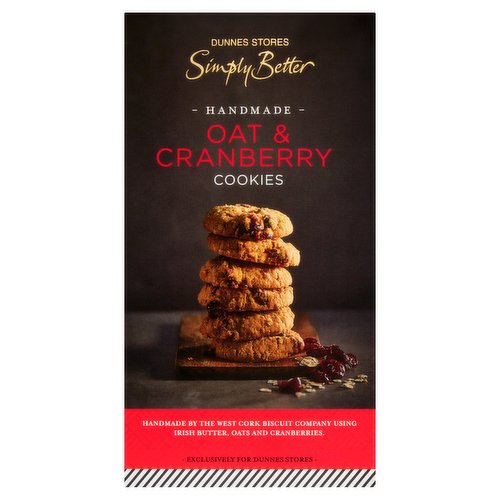 Dunnes Stores Simply Better Handmade Oat & Cranberry Cookies 185g ...