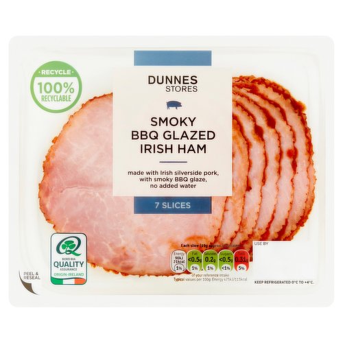 Dunnes Stores Smoky BBQ Glazed Irish Ham 7 Slices 130g - Dunnes Stores