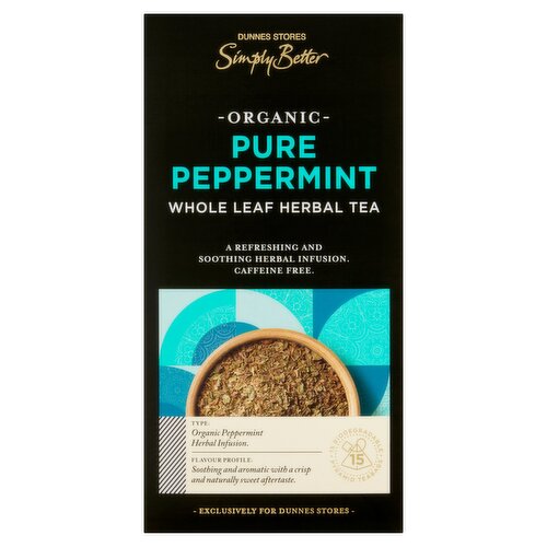 Dunnes Stores Simply Better Organic Pure Peppermint Whole Leaf Herbal ...