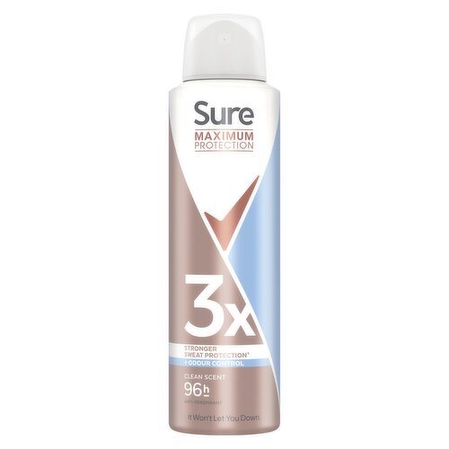 Sure Maximum Protection Anti-Perspirant Aerosol Clean Scent 150 ml ...