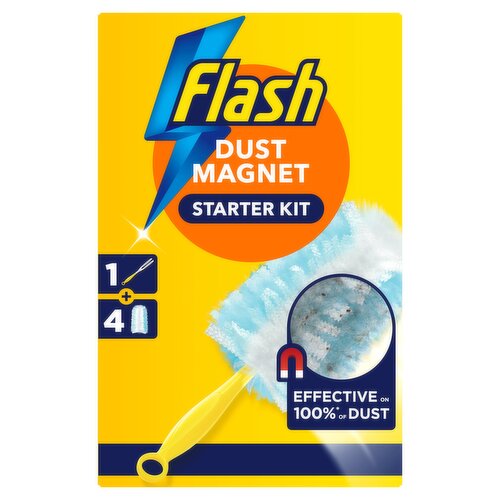 Flash Dust-Magnet Duster Kit (1 Handle + 4 Refills) - Dunnes Stores