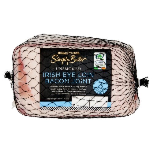 Dunnes Stores Simply Better Unsmoked Irish Eye Loin Bacon Joint 600g ...
