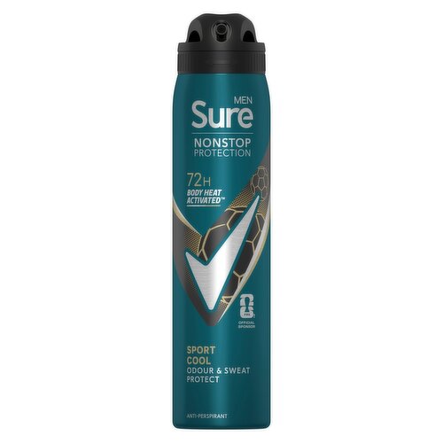Sure Men Nonstop Protection Anti-Perspirant Aerosol Sport Cool 250 ml ...