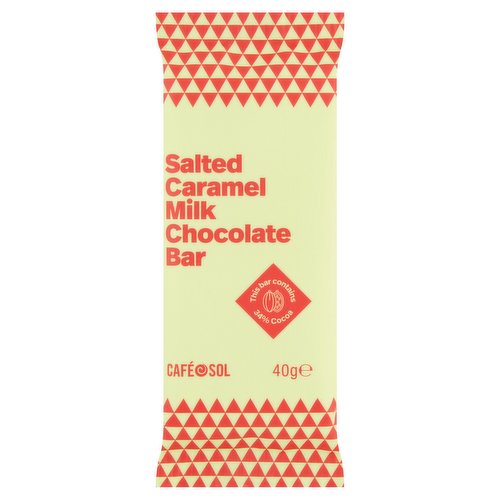 Café Sol Salted Caramel Milk Chocolate Bar 40g - Dunnes Stores