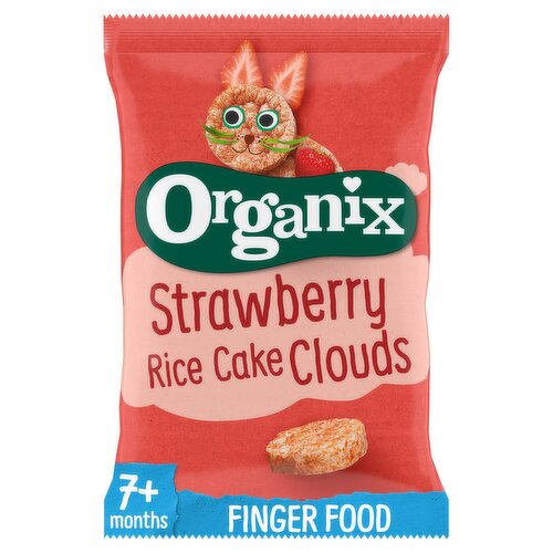 Organix Strawberry Rice Cake Clouds Organic Baby Snacks 40g 7 months+ ...