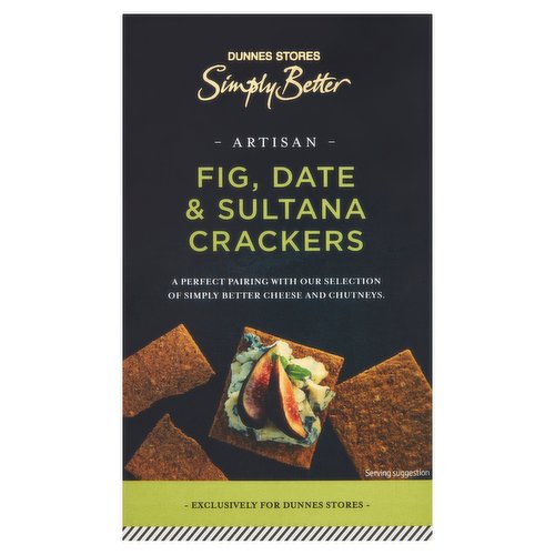 Dunnes Stores Simply Better Artisan Fig, Date & Sultana Crackers 125g ...