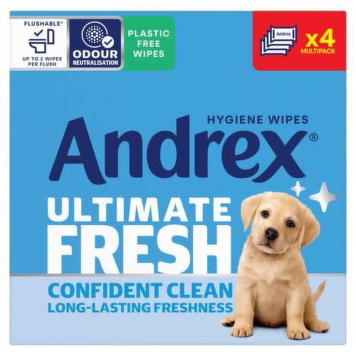 Andrex® ULTIMATE FRESH Hygiene Wipes Odour Control Moist Toilet Tissue ...