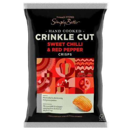 Dunnes Stores Simply Better Hand Cooked Crinkle Cut Sweet Chilli & Red ...