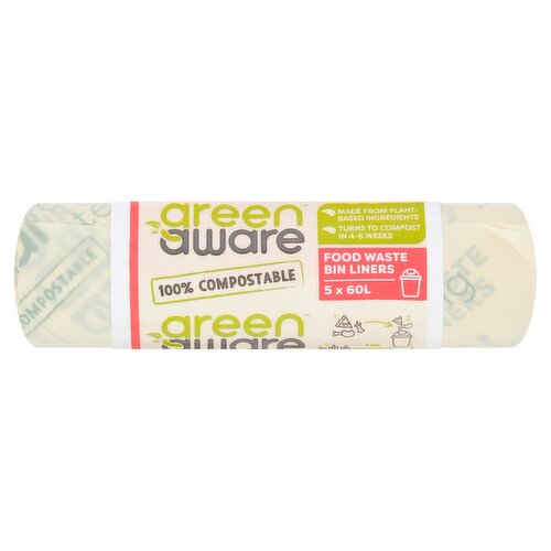 GreenAware Food Waste Bin Liners 5 x 60L - Dunnes Stores