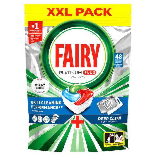 Fairy Platinum Plus Deep Clean Dishwasher Tablets 48ct - Dunnes Stores