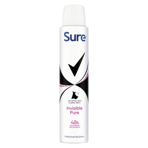 Sure Anti-Perspirant Aerosol Invisible Pure 200 ml - Dunnes Stores