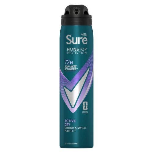 Sure Men Nonstop Protection Anti-Perspirant Aerosol Active Dry 250 ml ...