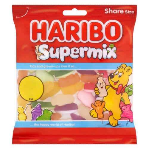 HARIBO Supermix Fruit & Milk Flavoured Jelly & Foam Sweets Sharing Bag ...
