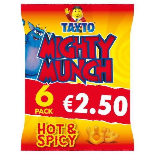 Tayto Mighty Munch Hot & Spicy Flavour 6 x 26g - Dunnes Stores