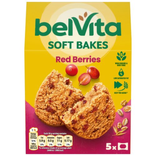 BelVita Breakfast Biscuits Soft Bakes Red Berries 5 Pack 250G - Dunnes ...