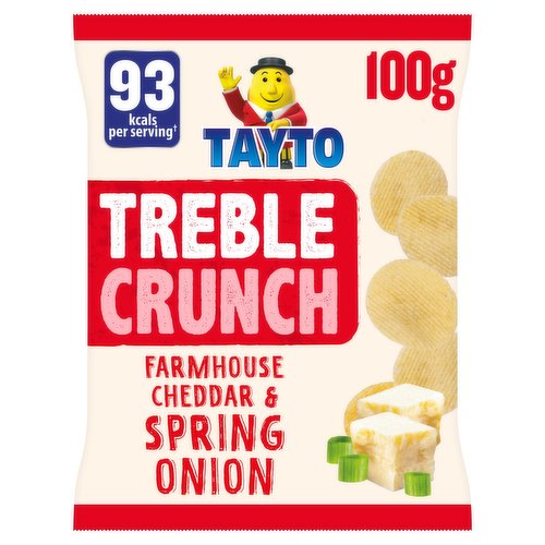 Tayto Treble Crunch Farmhouse Cheddar & Spring Onion Flavour Potato ...