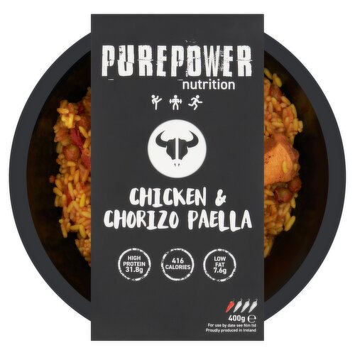 PUREPOWER Nutrition Chicken & Chorizo Paella 400g - Dunnes Stores