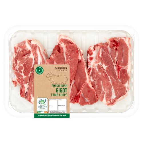 Dunnes Stores Fresh Irish 3 Gigot Lamb Chops 500g - Dunnes Stores