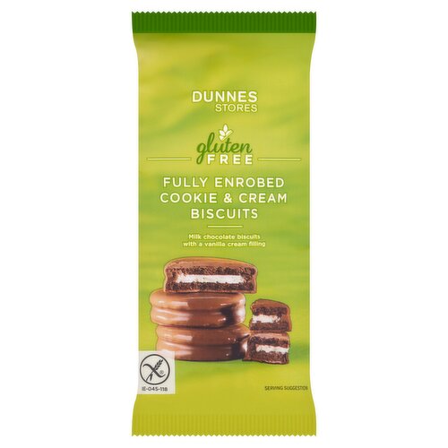 Dunnes Stores Gluten Free Fully Enrobed Cookie & Cream Biscuits 192g ...