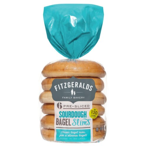 Fitzgeralds Family Bakery 6 Pre-Sliced Sourdough Bagel Slims 276g ...