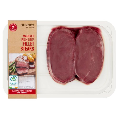 Dunnes Stores 2 Matured Irish Beef Fillet Steaks 350g - Dunnes Stores