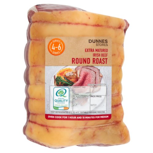 Dunnes Stores Extra Matured Irish Beef Round Roast 1kg - Dunnes Stores