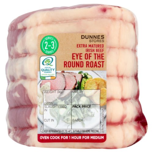 Dunnes Stores Extra Matured Irish Beef Eye of the Round Roast 650g ...