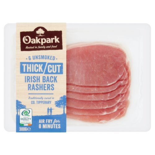 Oakpark 6 Unsmoked Thick Cut Irish Back Rashers 300g - Dunnes Stores