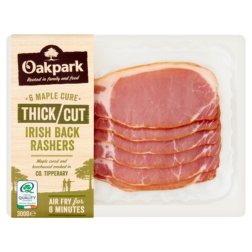 Oakpark 6 Maple Cure Thick Cut Irish Back Rashers 300g - Dunnes Stores