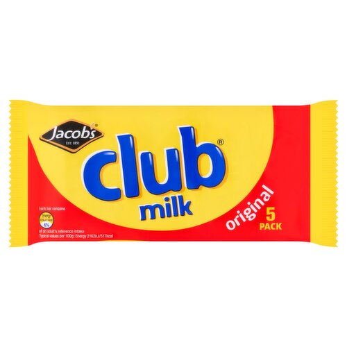 Jacob's Club Milk Original 5 x 22g (110g) - Dunnes Stores